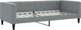 Válenda s přistýlkou světle šedá 90 x 200 cm textil 3196578
