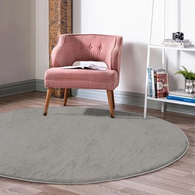 Šedý pratelný kulatý koberec vhodný pro robotické vysavače ø 80 cm Comfort – Mila Home
