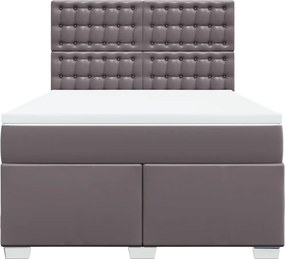 Box spring postel s matrací šedá 140x200 cm umělá kůže 3293026