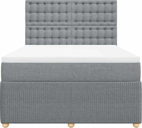 Box spring postel s matrací světle šedá 160 x 200 cm textil 3294421