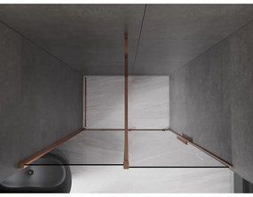 Mexen Velar, posuvné sprchové dveře do otvoru 130 cm, 8mm šedé sklo, růžové zlato, 871-130-000-41-60