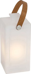 Moderní stolní lampa bílá efekt plamene dobíjecí IP44 - Stard