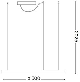 Ideal Lux - LED Lustr na lanku ORACLE SLIM LED/29W/230V 3000K pr. 50 cm černá