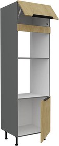 CREMONA ac | vysoká skříňka 60 DPM-215 2F na vestavnou troubu a mikrovlnku | 60 cm | antracit/cremona