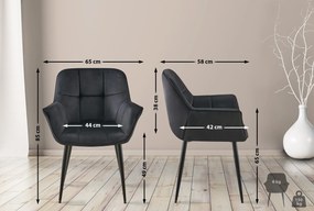 Jídelní židle Roseville samet – černá