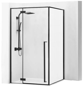 Sprchový kout REA FARGO 90/zástěna x 120/dveře cm, černý matný
