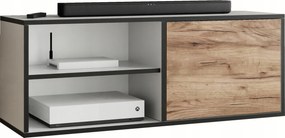 TV skříňka EDI 2 bílý + dub Craft zlatý otevřená TV skříňka s policí
