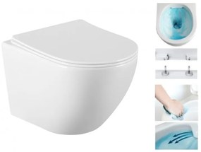 Závěsný set GEBERIT Duofix Basic+ WC LENA Rimless 48 x 36 cm + tlačítko + sedátko, bílá, 3322XX00+39040100