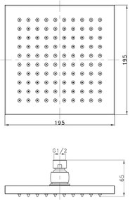 Mosazná hlavová sprcha ve zlaté barvě – Sapho