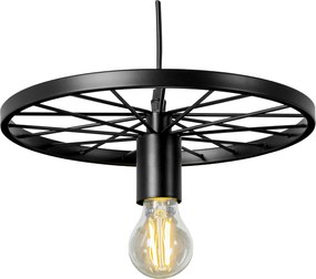 Toolight - Stropní lampa závěsná retro kruhová 1xE27 APP212-1CP, černá, OSW-08001
