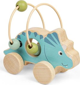 Bigjigs toys triceratops na kolečkách s korálky