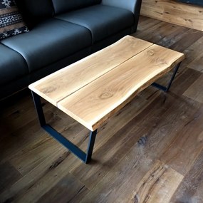 KULHÁNEK Dubový konferenční stolek Odstín podnože: černá - RAL 9005