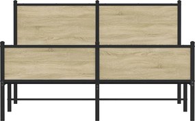 Kovový rám postele bez matrace dub sonoma 150 x 200 cm 3301399