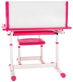 Rostoucí psací stůl a židle Creativ růžová/bílá
