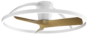 Matra 9045 Nepal II, ventilátor se svítidlem a dálk. ovladačem, LED 32W 2700-5000K, bílá/dřevěná, průměr 75cm