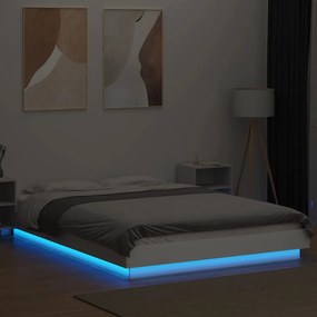 Rám postele s LED osvětlením bílý 140 x 200 cm kompozitní dřevo 3281098