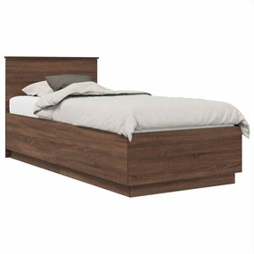 Rám postele s čelo Hnědý dub 70 x 190 cm Kompozitní dřevo 3408221