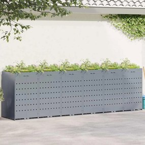Úložný box na 6 popelnic Světle šedá 408 x 77,5 x 121,5 cm 3394752