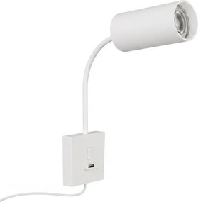 Immax 08296L - Nástěnná lampa s USB PUNTO 1xGU10/9W/230V bílá