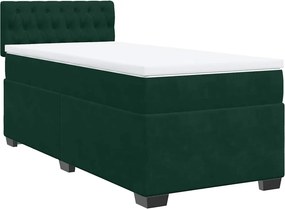 Box spring postel s matrací tmavě zelená 90x190 cm samet 3288495