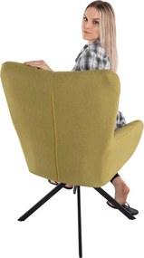 Designové otočné křeslo, pistáciová / černá, KOMODO