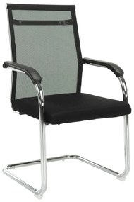 Zasedací židle, černá/stříbrná, Tempo Kondela ESIN