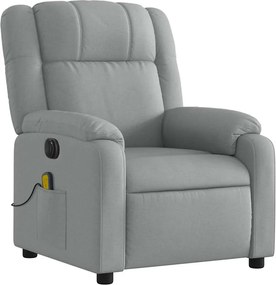 Elektrické masážní polohovací křeslo světle šedé textil 3205190