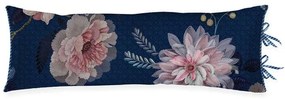 Pip Studio polštář s výplní Tokyo Bouquet Long Cushion Dark Blue 30x90, v perkálovém povlaku (Dlouhý dekorační polštář s výplní)