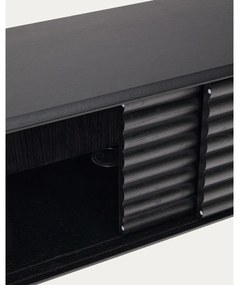 Černý TV stolek v dekoru dubu 200x57x35 cm Lenon – Kave Home