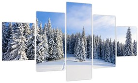 Obraz - Zima v lesích (125x70 cm)