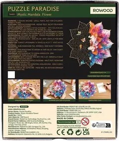 RoboTime Dřevěné puzzle Květinová mandala / 200 dílků / od 14 let
