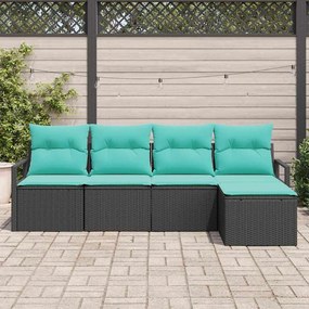 Set pohovek 5 ks Černá polyratan 3346346