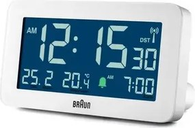 Braun BC10 bílá / Digitální budík / LCD / DCF (Rádiem řízené) / 1x AA