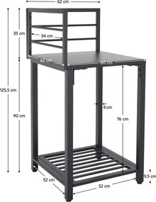 Rohový zahradní kuchyňský ostrůvek, kov, šedá, TANITA TYP 1
