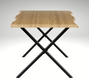 Vikio Jídelní set pro 6 osob 180x90 cm soft dub noha X béžová židle VJS238-6BE-S
