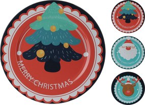 Excellent Houseware Vánoční podložka na talíř, 33 cm Vzor: Santa