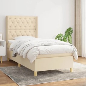 vidaXL Box spring postel s matrací 80 x 200 cm textil [3132188] Barva: krémová