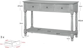 Konzolový stolek Livorno 120 cm bílý
