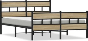 Kovový rám postele bez matrace dub sonoma 160 x 200 cm 3308471