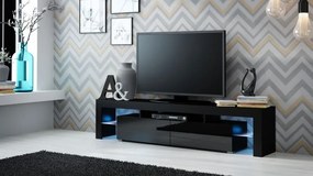 Moderní TV stolek Space, černá/černý lesk