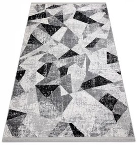 Dywany Luszczow Kusový koberec TULS střapce 51211 Geometrický antracit Rozměr koberce: 140 x 190 cm