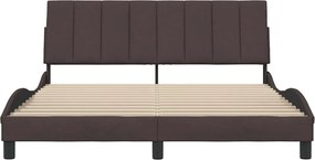 Rám postele bez matrace Hanko tmavě hnědý 160 x 200 cm textil 3310401