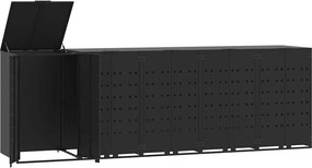 Box na 5 popelnic černý 345 x 79 x 117 cm ocel 3279980