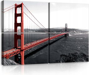 Obraz 120x80 Zlatá brána most San Francisco Kalifornie červený most