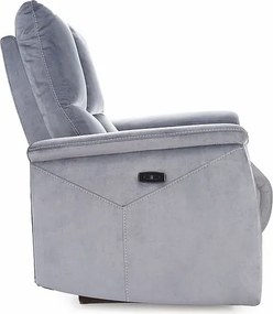 Elektrické polohovací křeslo Neptun Velvet s masáží šedé