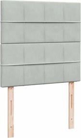 Box spring postel s matrací světle šedá 90x200 cm samet 3293110