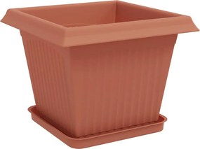 Květináče 24 ks Cihlově červená Plast 3403308