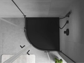 Mexen Flow půlkruhový sprchový kout slim 100 x 100 cm, černý mat - 46Q701010