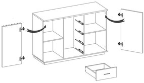 Komoda ARTIZ | 130 cm | artisan/černá