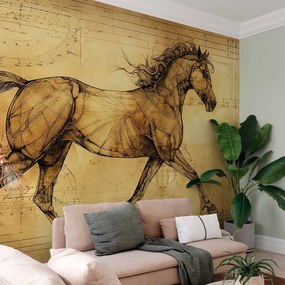 Fototapeta Studie zvířete - skica koně inspirovaná da Vinciho dílem